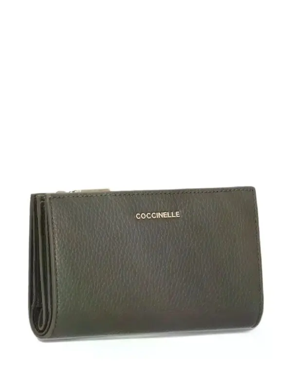 COCCINELLE Metallic Grained Leather Wallet