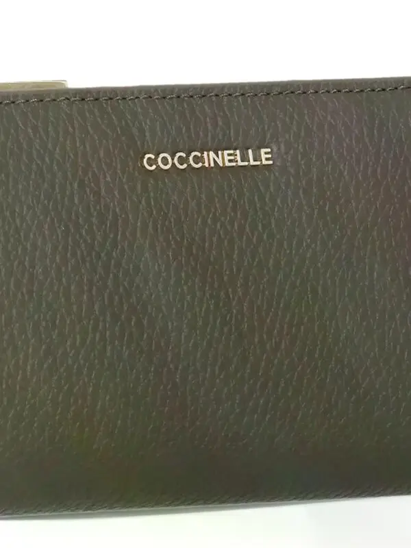 COCCINELLE Metallic Grained Leather Wallet