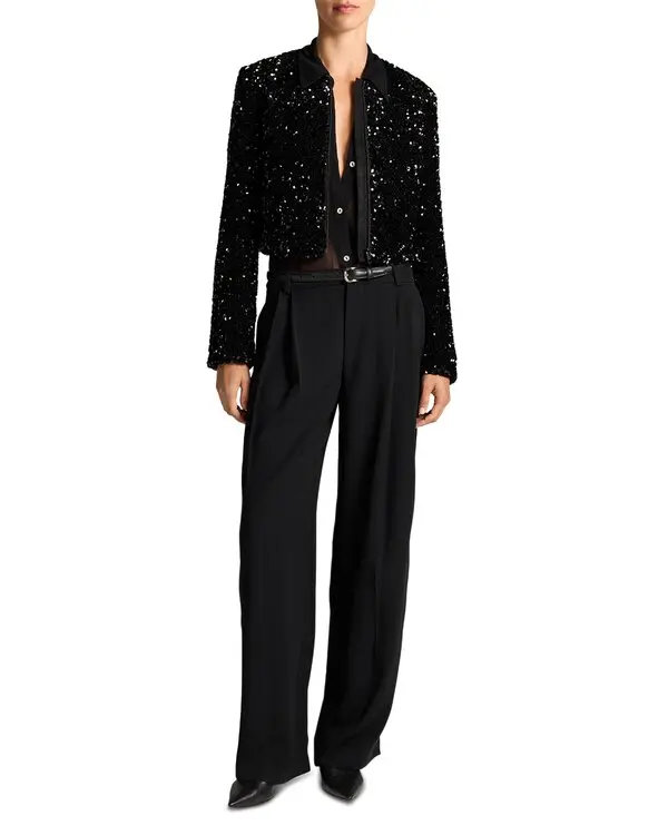 Vince Sequined Zip Front Jacket