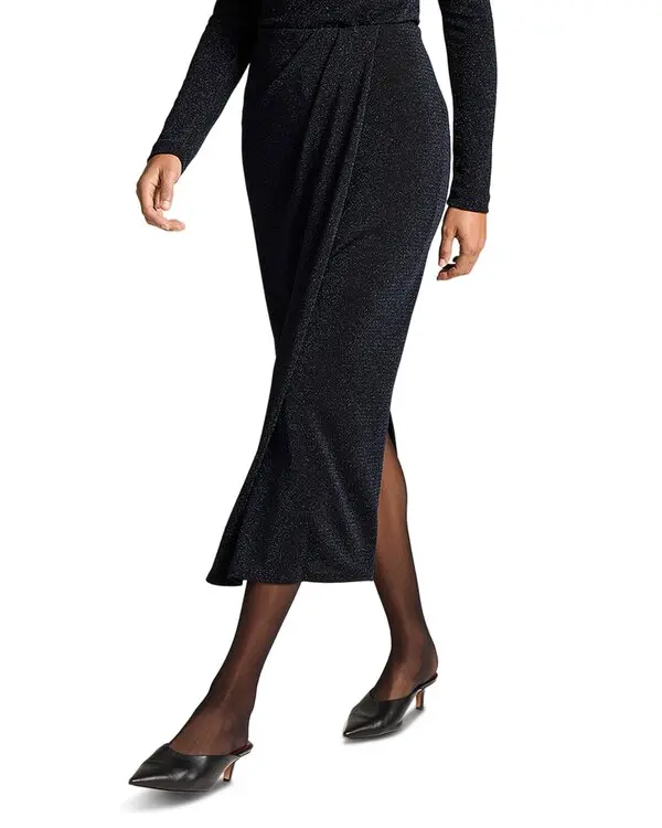 Vince Metallic Draped Skirt