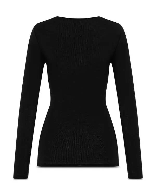 Hanro Merino Wool & Silk Lace Trim Pajama Top