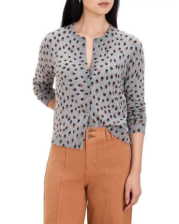 NIC+ZOE On The Dot Fitted Crewneck Cardigan