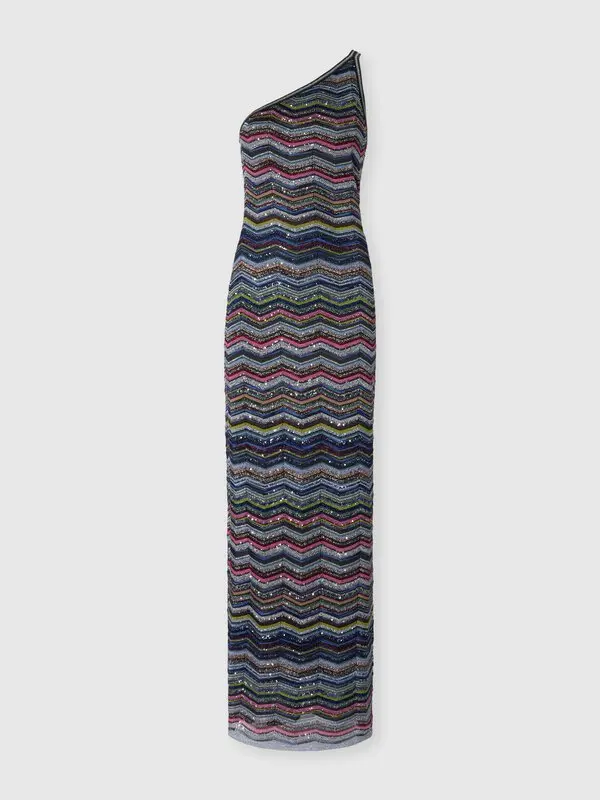 Missoni One-shoulder Long Dress With Sequins