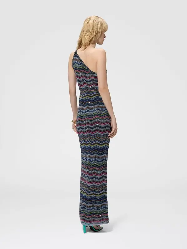 Missoni One-shoulder Long Dress With Sequins