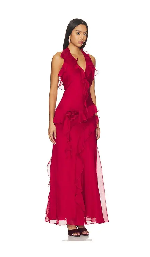 AMUR Lola Halter Gown In Red
