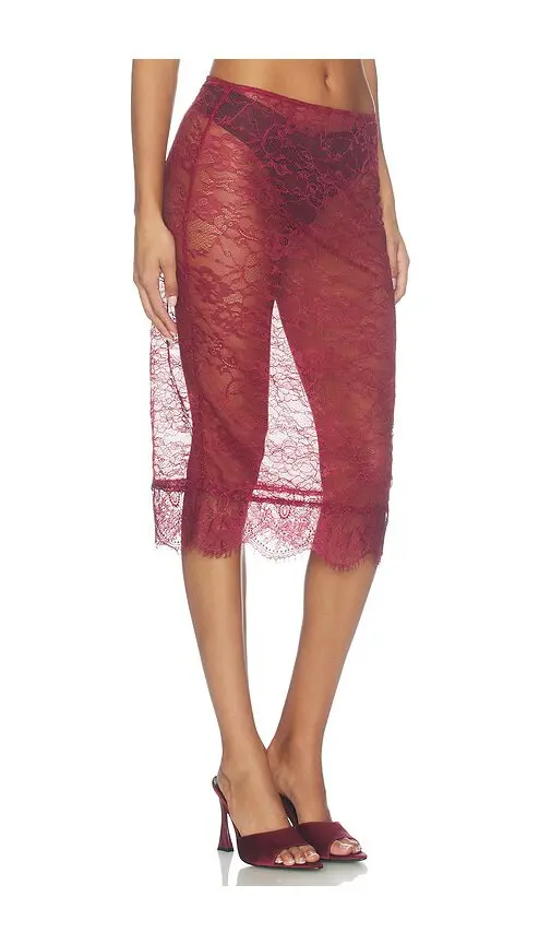 NONCHALANT LABEL Stella Midi Skirt In Red