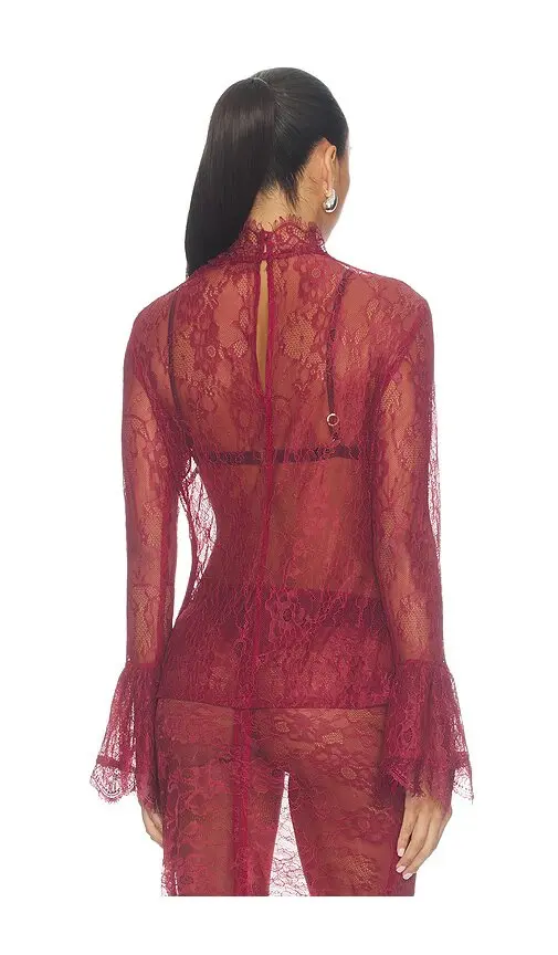 NONCHALANT LABEL Letty Lace Top In Red