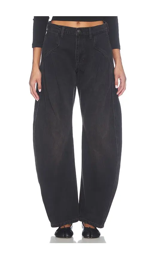 Free People X We The Free Golden Hour Low Rise Trouser In Black - Espresso