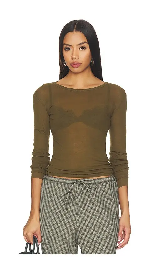 WAO Crew Neck Long Sleeve Tee - Olive