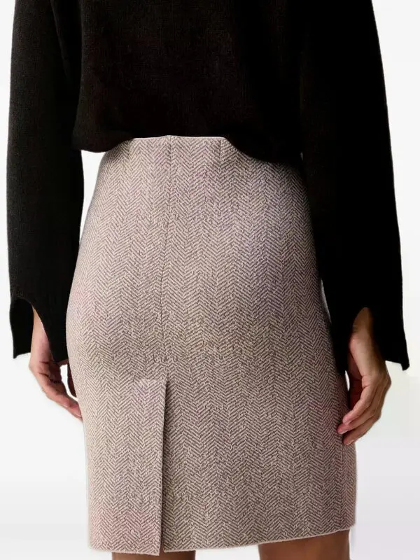 Luisa Spagnoli Minia Herringbone-knit Mini Skirt