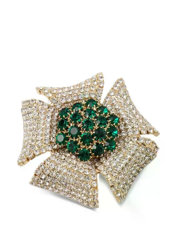 Luisa Spagnoli Rhinestone-embellished Floral Brooch