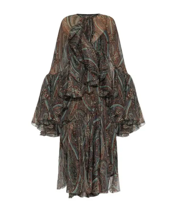 Etro Ruffled Paisley Dress