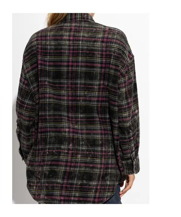 R13 Plaid-pattern Button-down Shirt