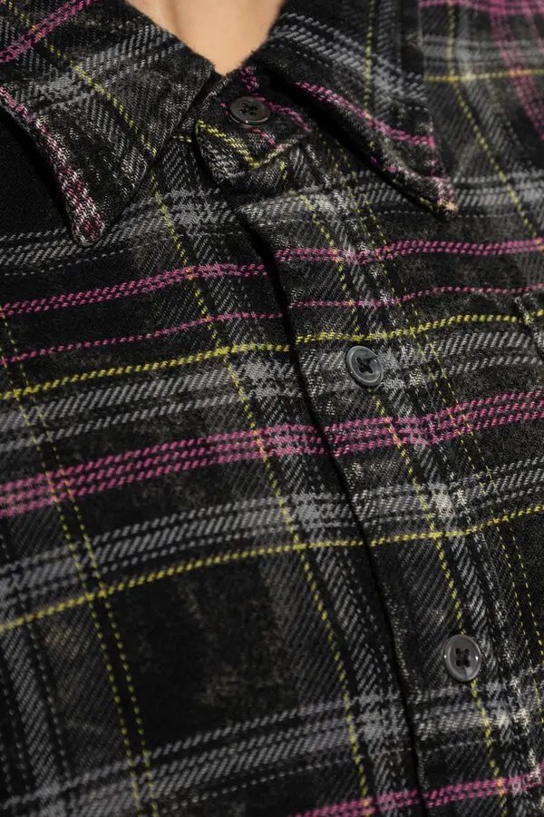 R13 Plaid-pattern Button-down Shirt