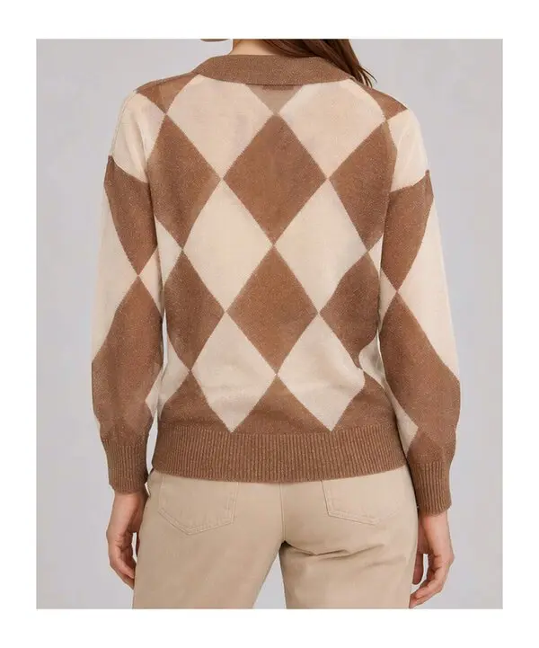 Marella V-neck Plaid Sweater