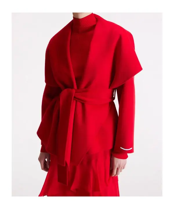 Marella Long-sleeved Coat With A Tie-waist