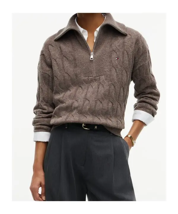 Tommy Hilfiger Cable-knit Quarter-zip Sweater