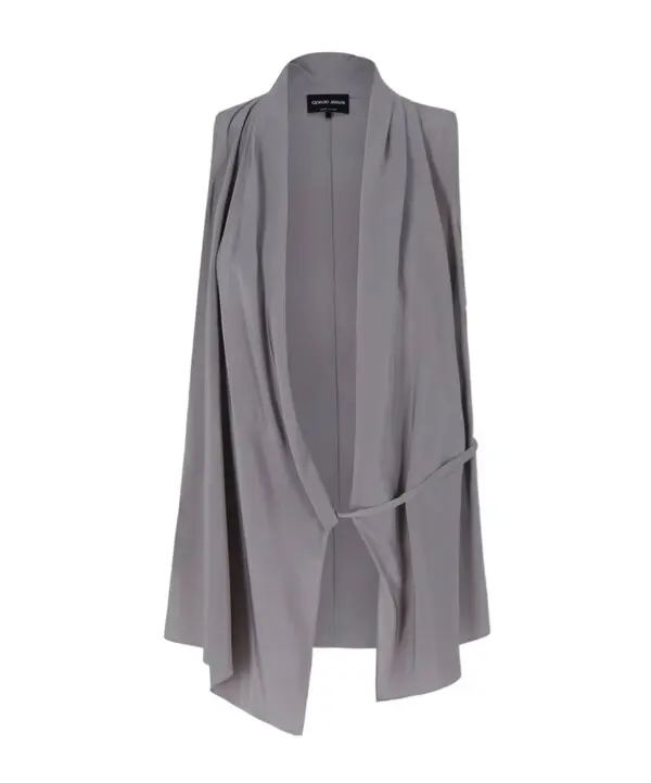Giorgio Armani Silk Sleeveless Wrap Blouse