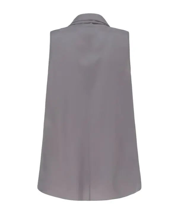 Giorgio Armani Silk Sleeveless Wrap Blouse