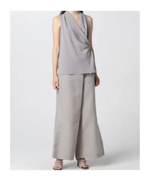 Giorgio Armani Silk Sleeveless Wrap Blouse