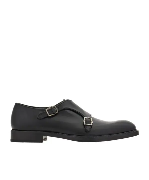 FERRAGAMO Double Monkstrap - Black