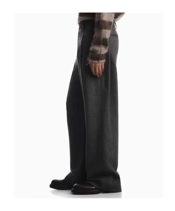 Emporio Armani Tailored Trousers In Wool Blend With Herringbone Pattern