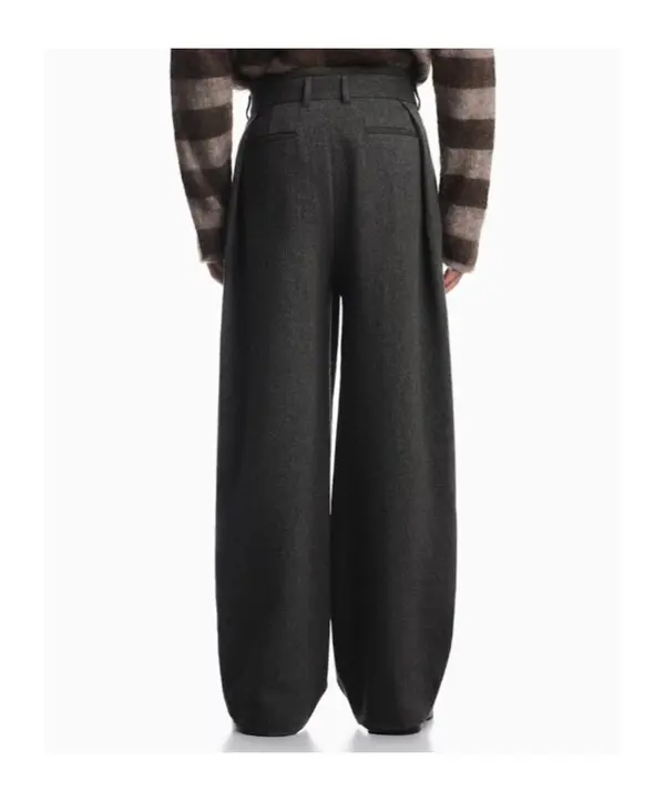 Emporio Armani Tailored Trousers In Wool Blend With Herringbone Pattern