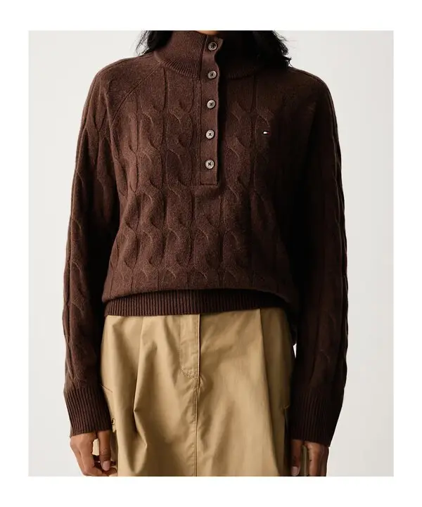 Tommy Hilfiger Cable-knit Button-up Sweater