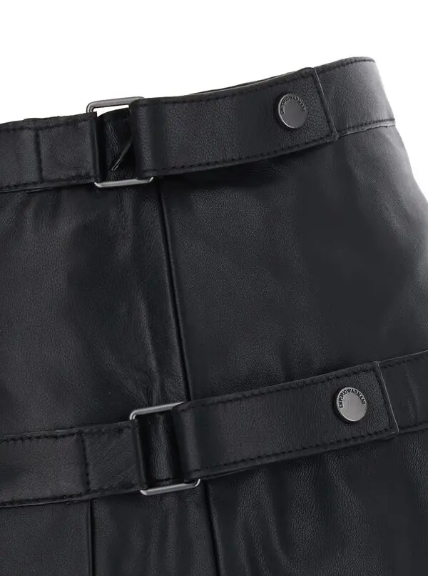 Emporio Armani Buckled Pleated Mini Skirt