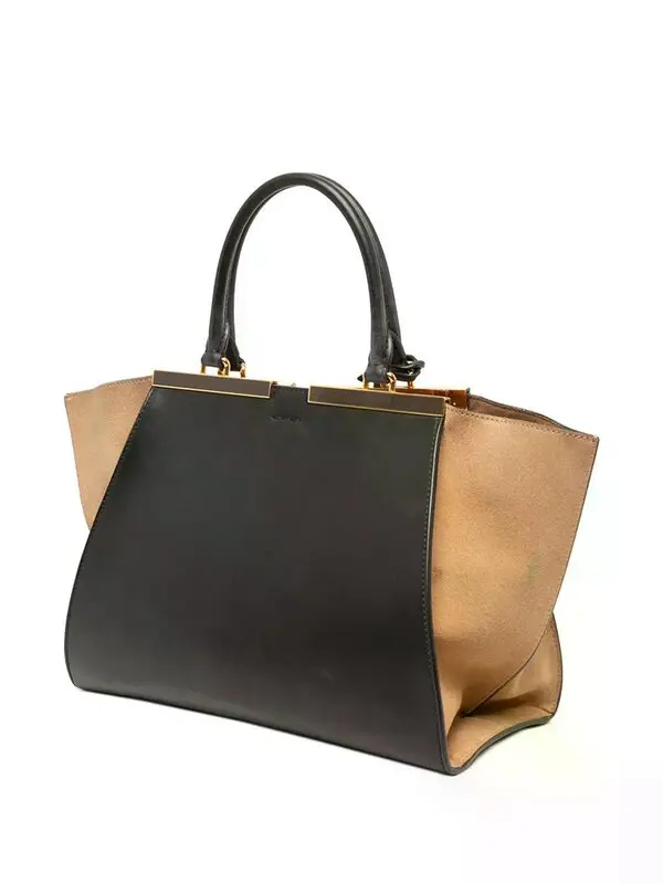 Fendi 2010-2026 Medium Bicolor Calfskin And Suede 3jours Satchel