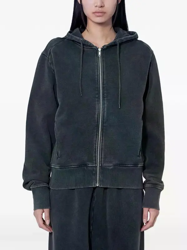 ENTIRE STUDIOS Zip-up Ribbed-trim Hoodie - Grey