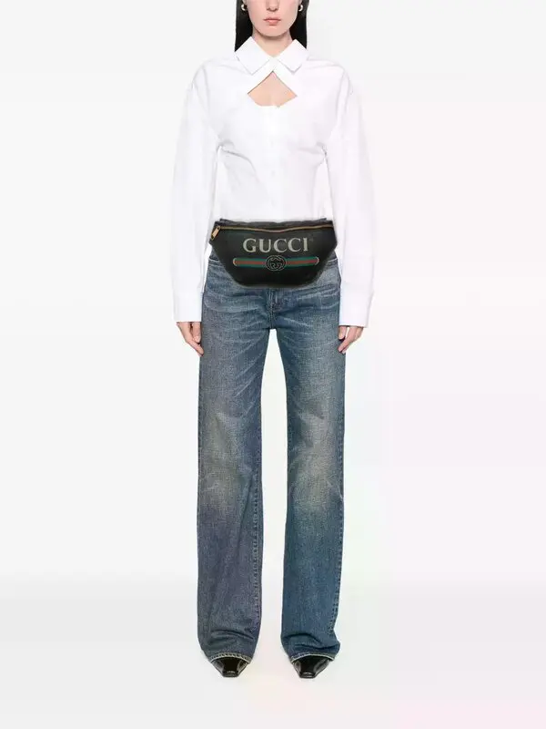 Gucci 2016-2026 Grained Calfskin Web Logo Belt Bag