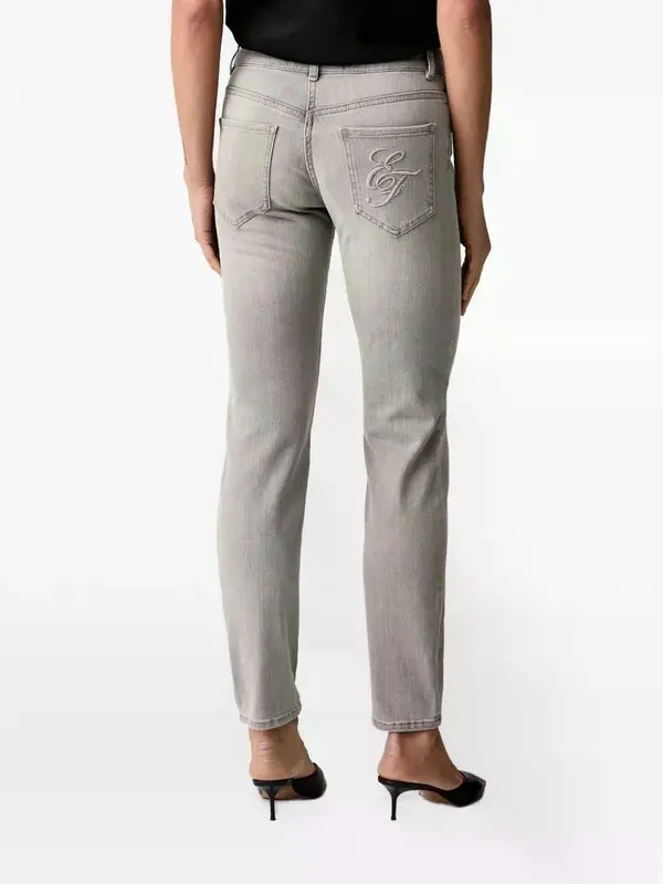 Elisabetta Franchi Embroidered-logo Jeans