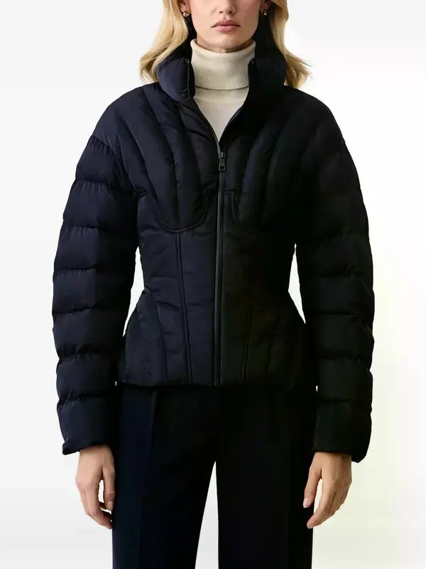 Elisabetta Franchi Quilted Corset-style Down Jacket - Blue