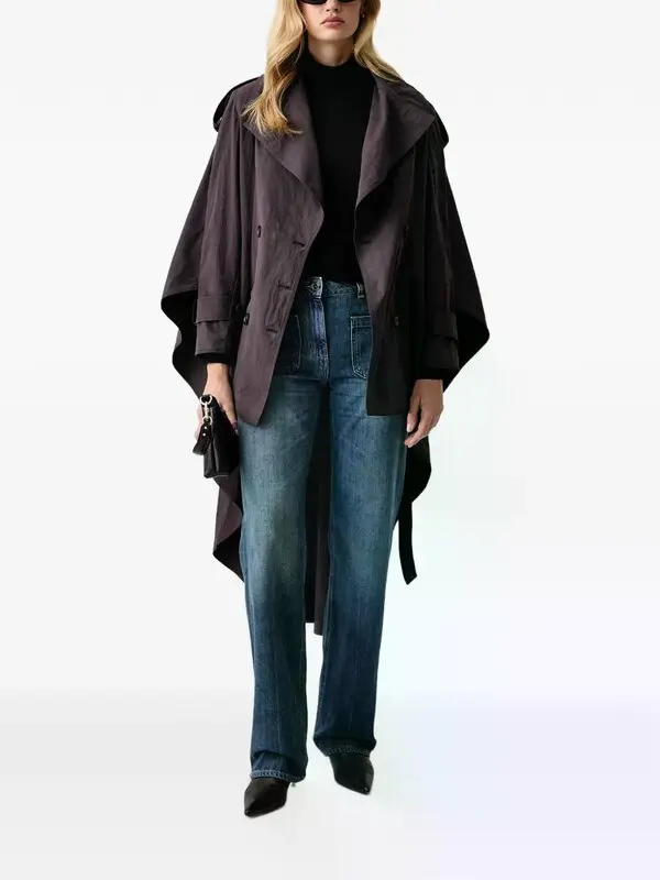 Elisabetta Franchi Double-breasted Cape-detail Trench Coat