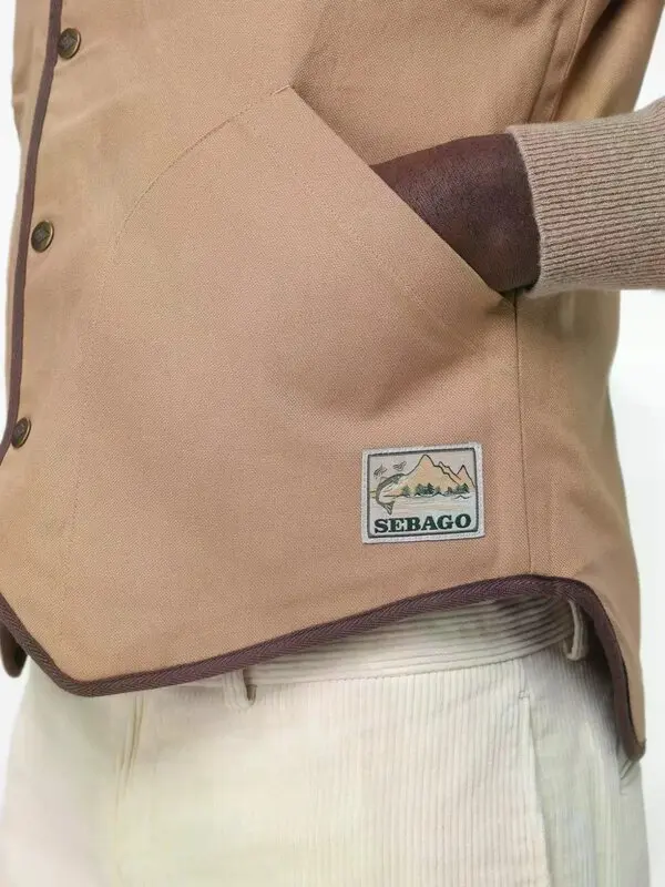 SEBAGO Reversible V-neck Gilet - Brown