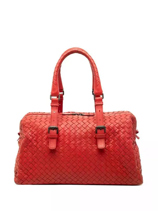 Bottega Veneta 2012-2026 Nappa Intrecciato Boston Bag - Red