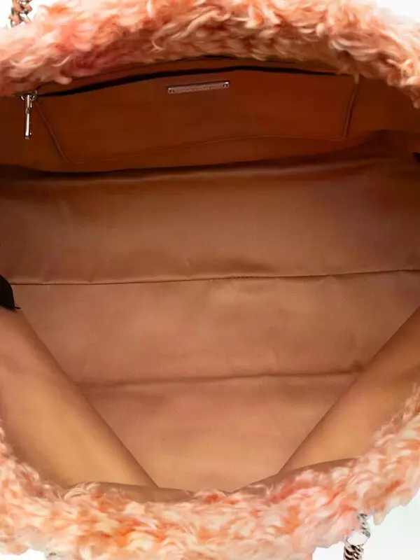 Miu Miu 2010-2026 Eco Shearling Crystal Chain Tote Bag