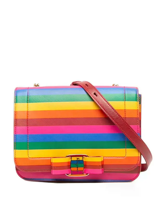 FERRAGAMO 2015-2026 Leather Vara Rainbow Crossbody Bag
