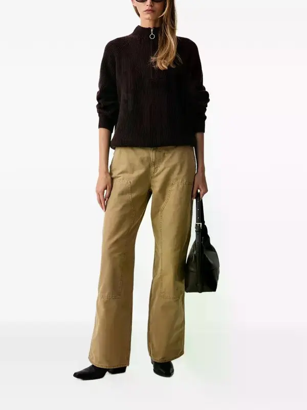 Marc O'polo Ribbed-knit Quarter-zip Wool Sweater