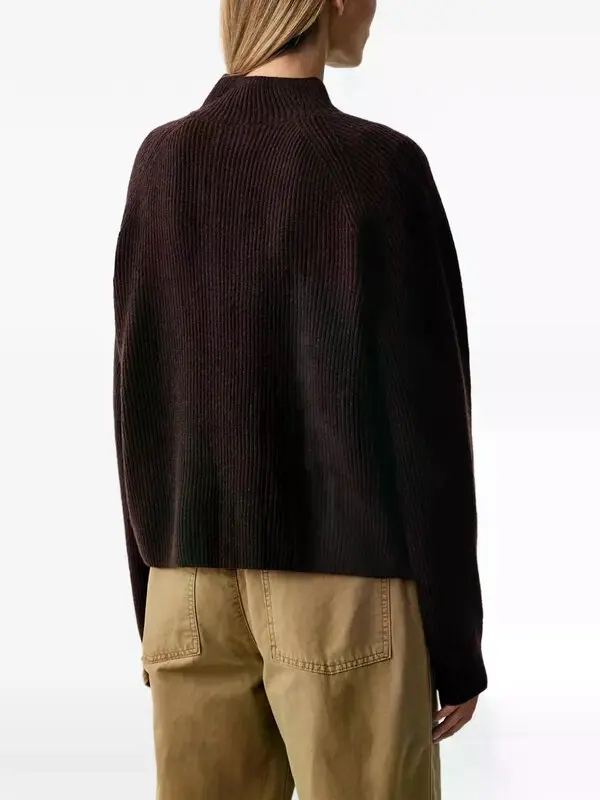 Marc O'polo Ribbed-knit Quarter-zip Wool Sweater