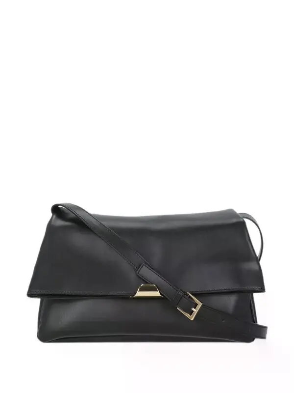 THEMOIRE Foldover-top Buckle-strap Shoulder Bag - Black
