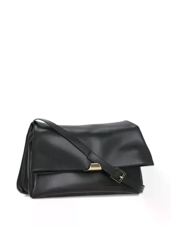THEMOIRE Foldover-top Buckle-strap Shoulder Bag - Black