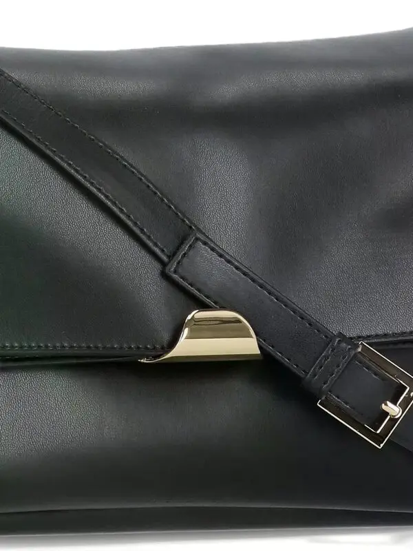 THEMOIRE Foldover-top Buckle-strap Shoulder Bag - Black