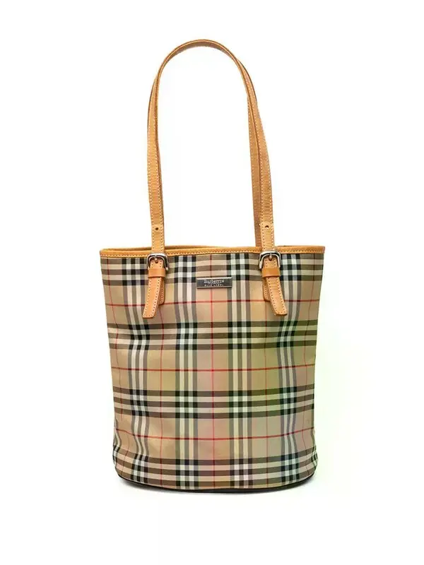 Burberry 20th Century House Check Canvas Bucket Bag