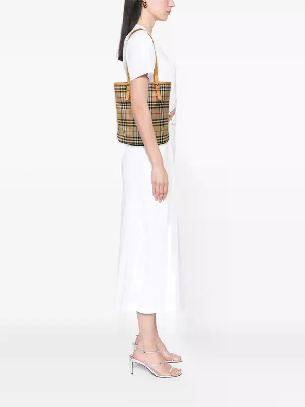 Burberry 20th Century House Check Canvas Bucket Bag