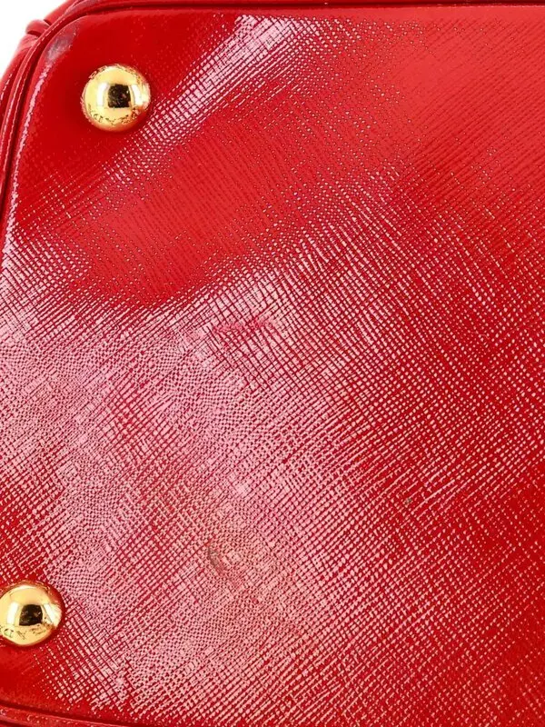 Prada Double Zip Lux Tote Vernice Saffiano Leather Medium Satchel