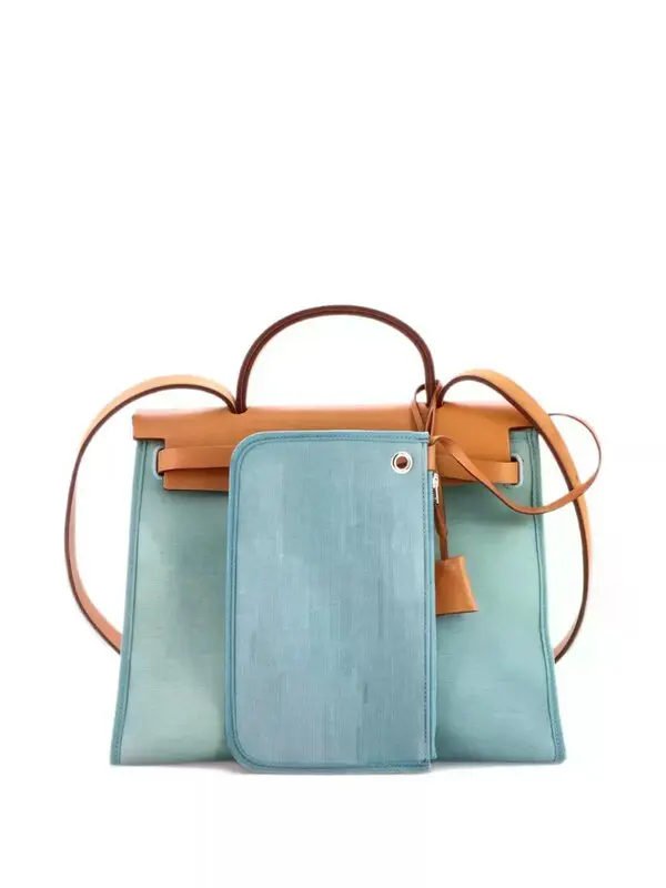 Hermès Herbag Zip Leather And Toile 31 Shoulder Bag