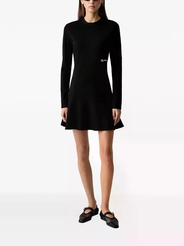 Karl Lagerfeld Logo-embroidered Flared Mini Dress