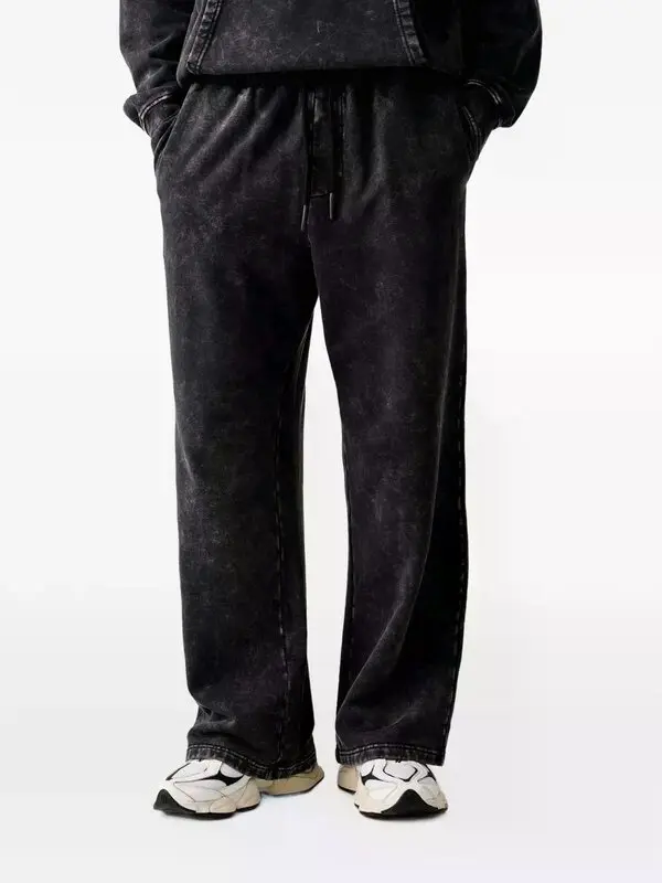 Karl Lagerfeld Acid-wash Cotton Track Pants - Black